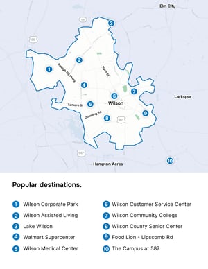 RIDE Wilson by Via | On Demand Public Transit for Wilson, NC