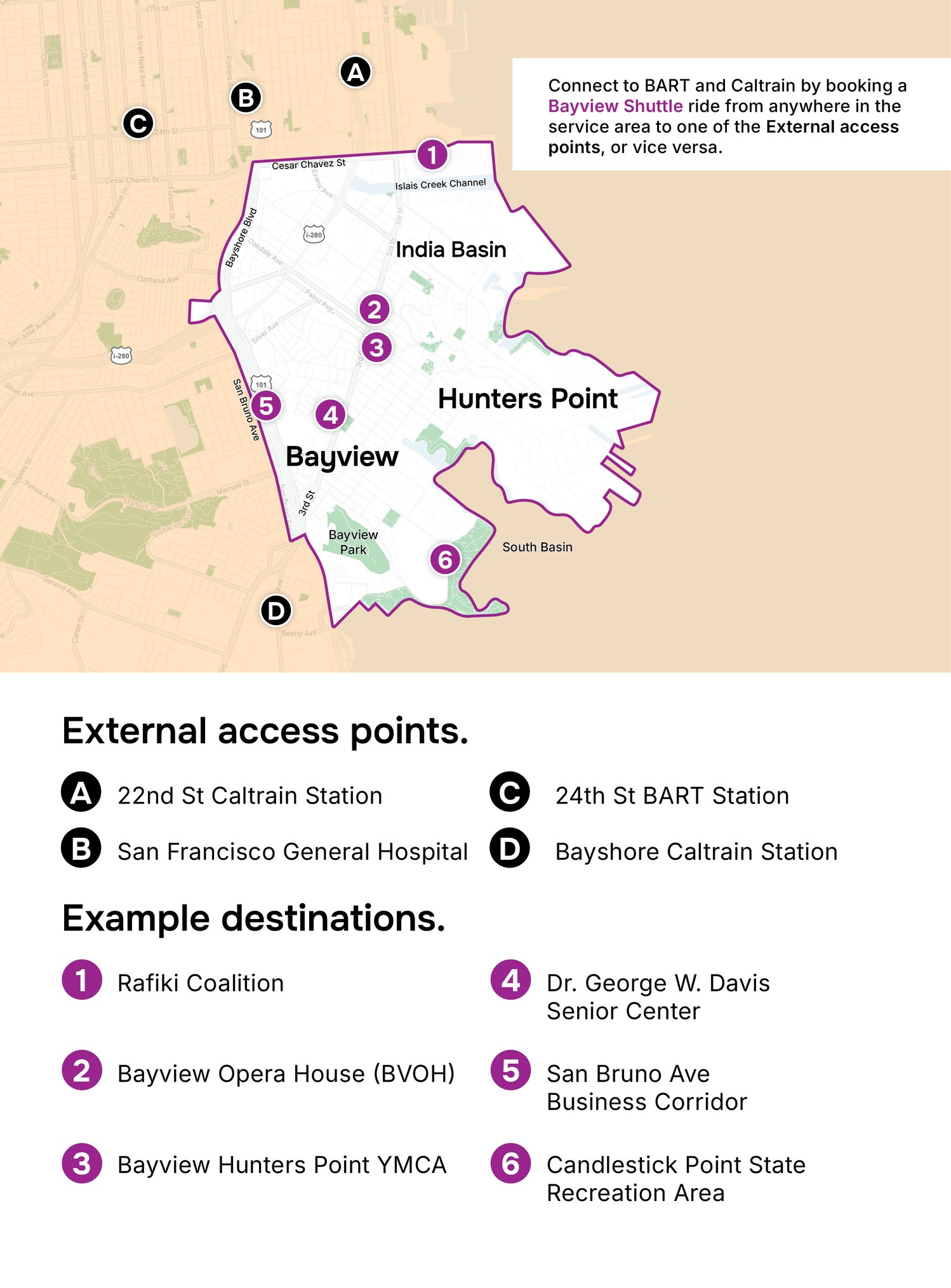 Bayview Shuttle | On-demand shared rides around Bayview-Hunters Point